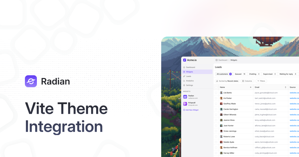 Vite Theme Integration - Radian